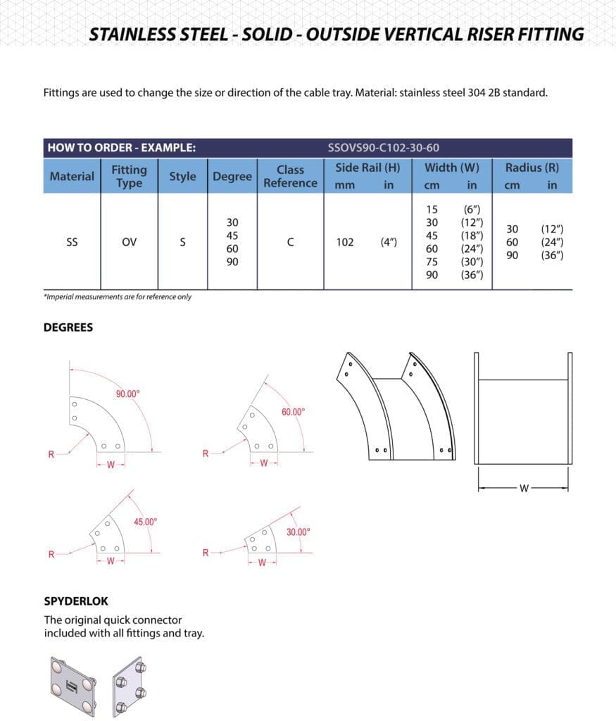 Outside Vertical Riser Fitting - Stainless Steel - Solid - Code Electric